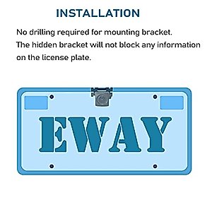 EWAY Universal Car Backup Front View Camera License Plate Rear View Reversing Camera Kit for Vehicle Pickup Truck Van SUV RV