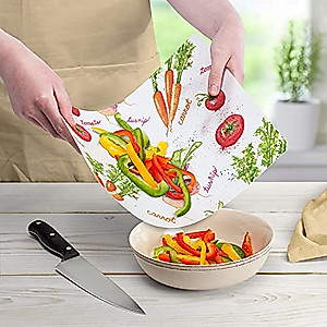Cut N' Funnel Veggie Splash Designer Flexible Plastic Cutting Board Mat, 15" x 11.5", Made in the USA, Decorative, Flexible, Easy to Clean