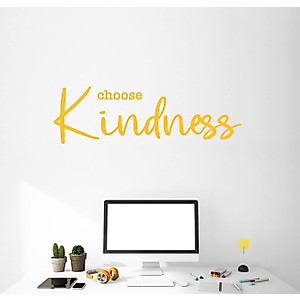 Kindness Vinyl Wall Decal - Customizable Inspirational Quote - Choose Kindness - Home Decor for Bedroom, Family Room, Classroom, or Office - Removable Sticker