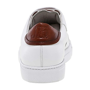 J75 Men's Blake-Low Leather Low Top Sneaker | Lightweight Comfortable & Durable | Lace Up Classic Casual Trainers|White Pebble Size 12
