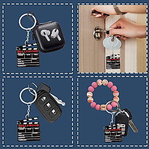 Sunwel Fashion 2 Pack Hollywood Keyring Film Cut Action Scene Board Clapboard for Women Men