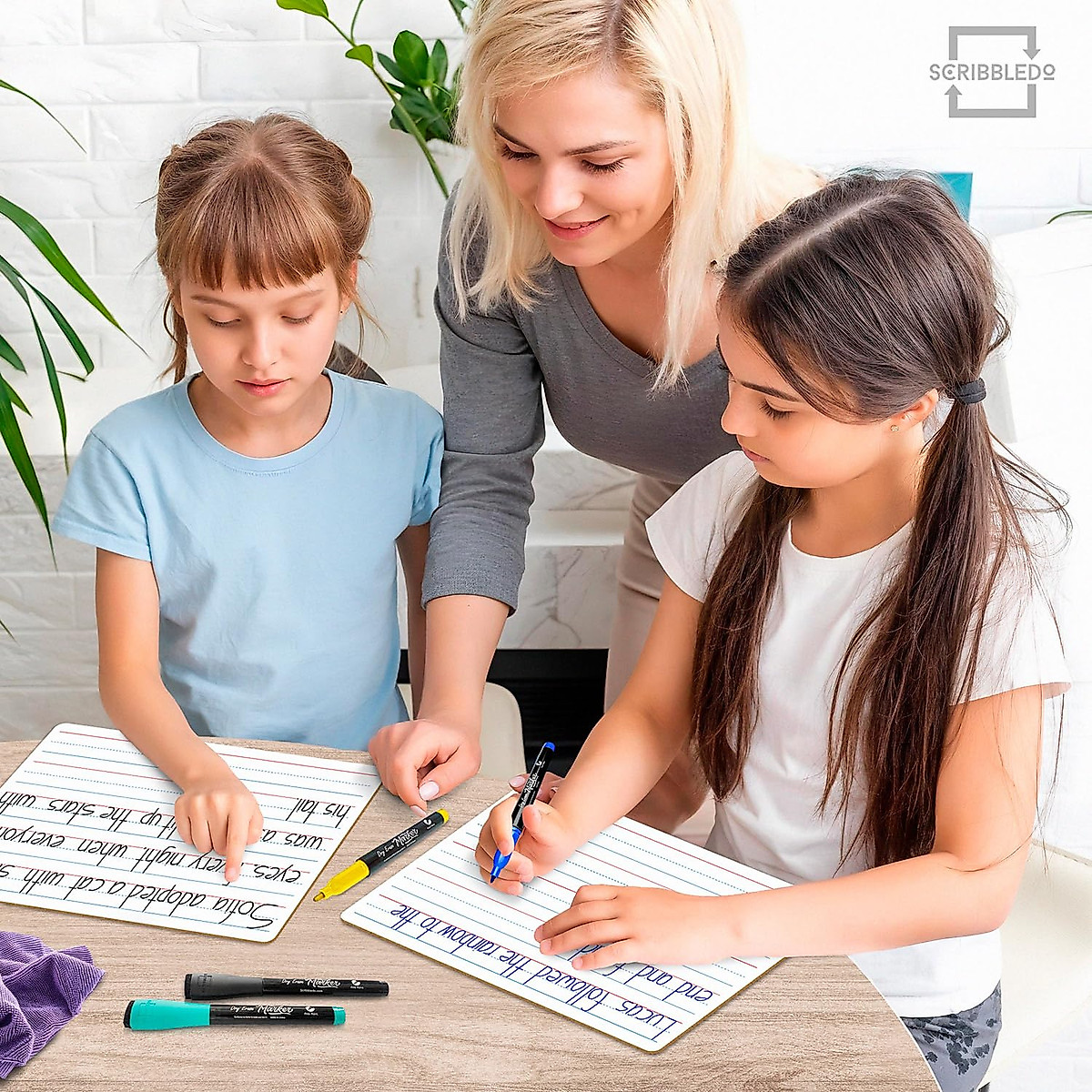 Double Sided Whiteboard Lined Dry Erase Board for Kids Ruled Writing Board Handwriting Practice for Kids - Small White Board Dry Erase Board 9x12 Dry Erase Board with Lines Education Teacher Supplies
