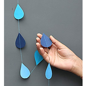 Boston Creative Company Raindrop Garland Paper Raindrops Raindrop Paper Garland Nursery Decor April Showers Spring Garland Raindrop Baby Shower #GAR_052