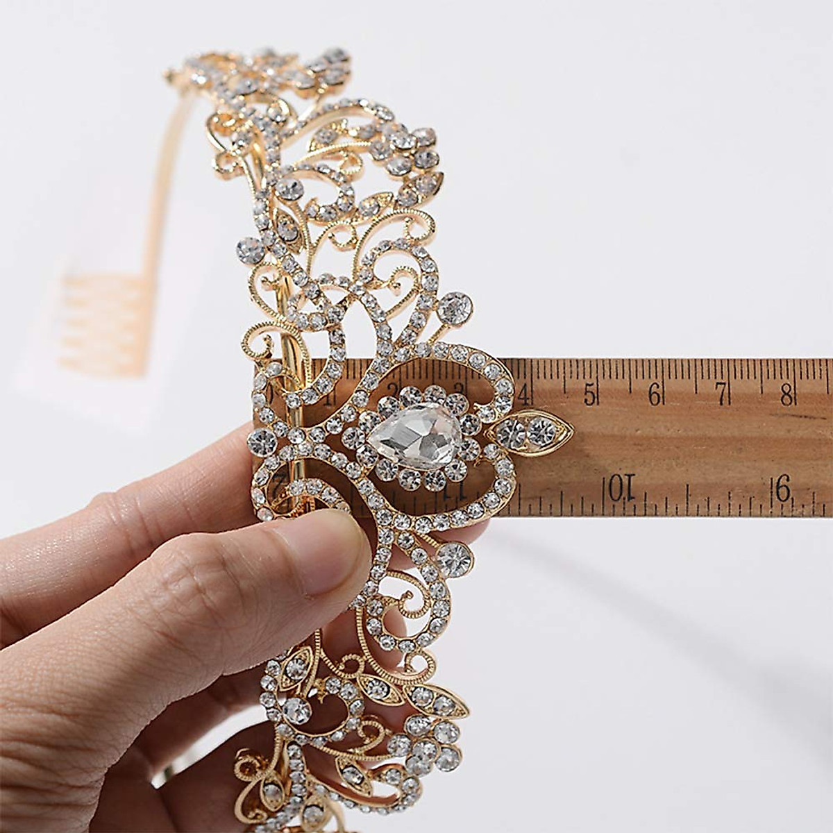 AOPRIE Silver Crystal Tiara Crowns For Women Girls Princess Elegant Crown with Combs Women's Headbands Bridal Wedding Prom Birthday Party Headbands for Women