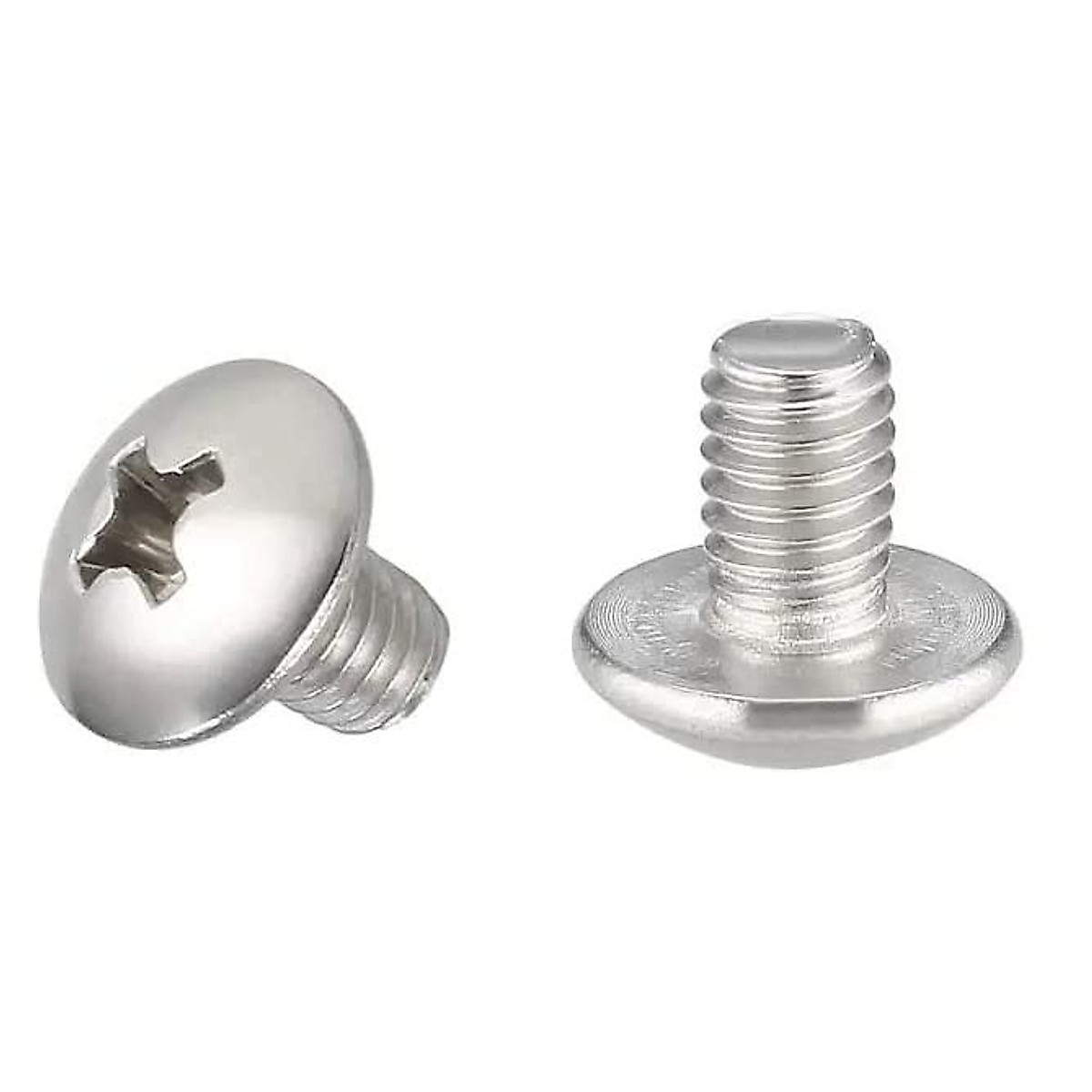 MroMax 15Pcs M4 x 6mm Truss Head Phillips Machine Screws for Cabinet Drawer Knob Pull Handle, 304 Stainless Steel 18-8, Fully Thread, Metric Silver Gray Cross Head Screws Bolts