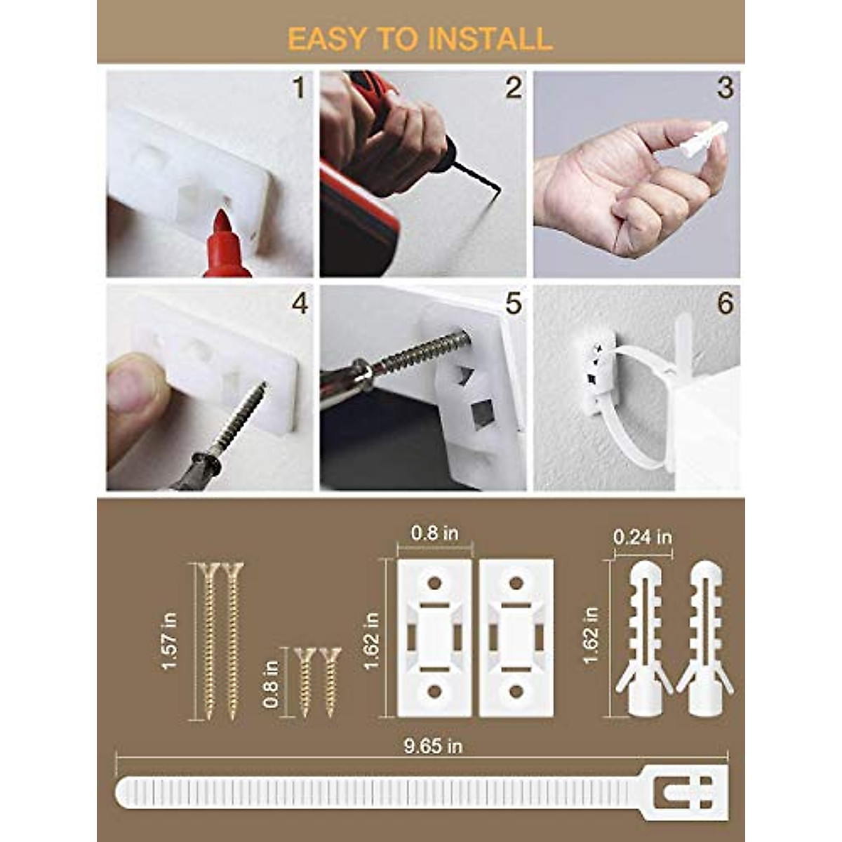 Furniture Anchors for Baby Proofing 6 Pack Anti Tip Furniture Straps Cabinet Wall Anchors Kit Protect Child Safety Straps for Furniture Leaning Mirror Dresser Bookcase Bookshelf Earthquake Resistant