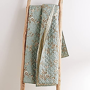 Levtex Home Lyon Teal Quilted Throw Ivory, Teal