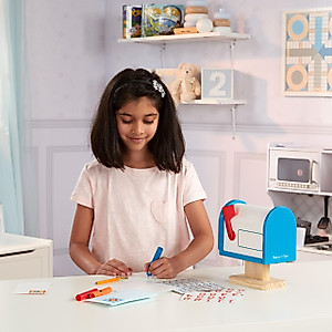 Melissa & Doug My Own Wooden Mailbox Activity Set and Educational Toy With Reusable Letters And Post Cards, Pretend Play Mailbox For Preschoolers And Kids Ages 4+
