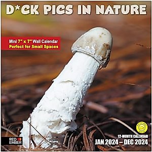 RED EMBER D'ck Pics in Nature Mini 2024 Wall Calendar 12 Month | 7" x 14" Open | Thick & Sturdy Paper | Giftable | Calendar 2024