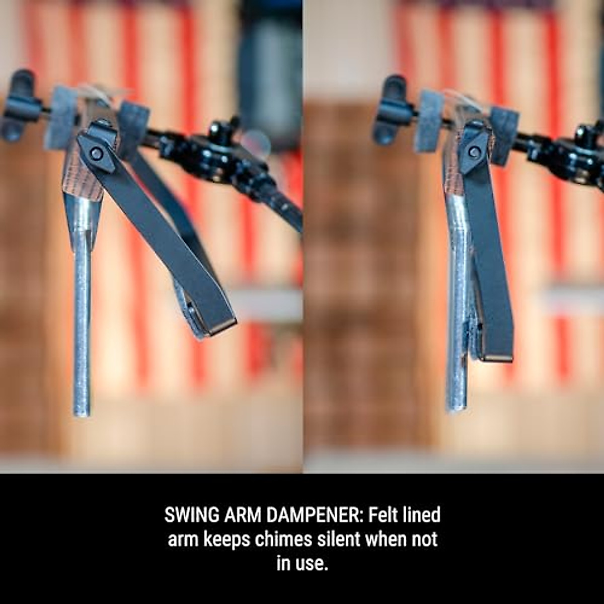 TreeWorks Chimes Full Size Bar Chimes with Dampening Arm and Bag — Made in U.S.A. — Single Row, Tennessee Hardwood (TRE630)