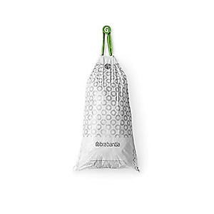 Brabantia PerfectFit Trash Bags (Size G/6-8 Gal) Thick Plastic Trash Can Liners with Drawstring Handles (120 Bags)