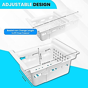 FreezerMax Single Basket - Universal Chest Freezer Organizer Basket -Fits freezers with interior box front to back measurement of 16" to 21 1/2" - Single Adjustable Basket (1 Basket Only)