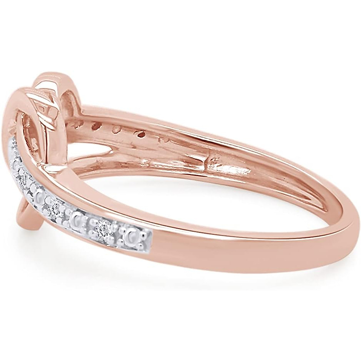 AFFY Sterling Silver Diamond Heart Ring (1/20 cttw, I-J Color, I3 Clarity)