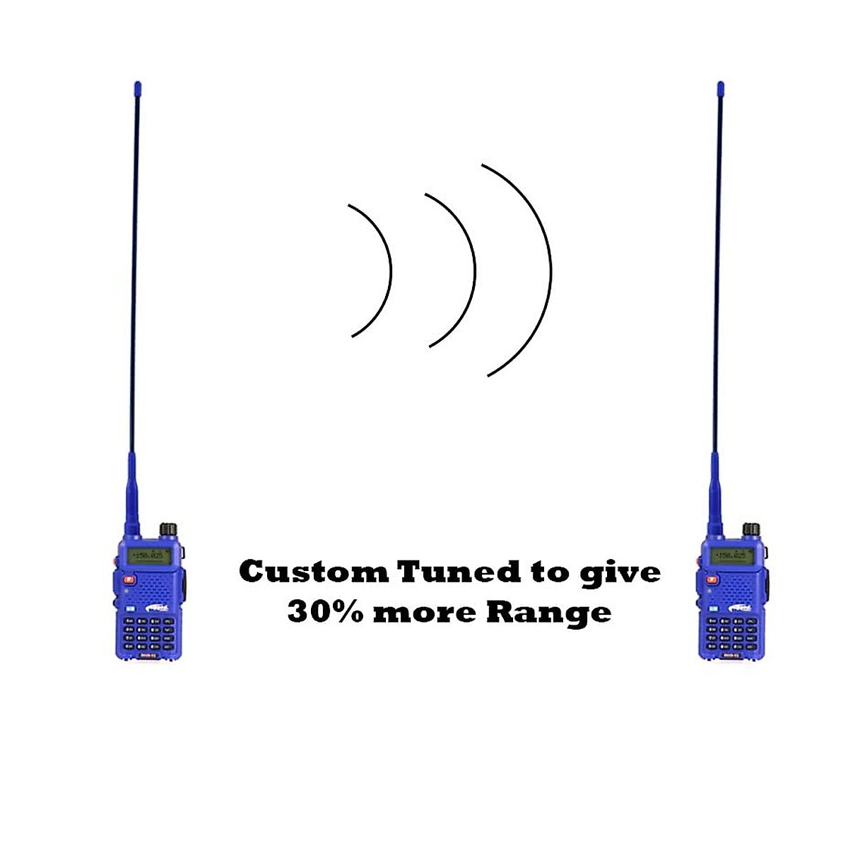 Ultimate Blue Custom Tuned Long-Range 15 - Inch Ducky Whip Antenna VHF/UHF (136/520Mhz) SMA-Female for BTECH, BaoFeng, and Rugged Handheld Radios RH5R and V3 (Does not fit R1) - #DB-5R