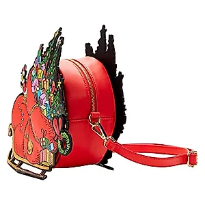 Loungefly Dr. Seuss' How the Grinch Stole Christmas! Sleigh Crossbody Bag Red