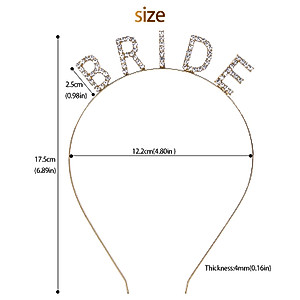 Rhinestone Bridal Headpiece, Gold Wedding Crown for Women and Girls (Rose Gold)