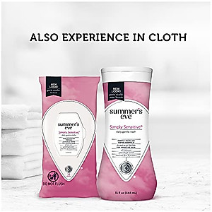 Summer's Eve Cleansing Wash, Simply Sensitive, pH-Balanced, Dermatologist & Gynecologist Tested, 15 Fl Oz (Pack of 2)