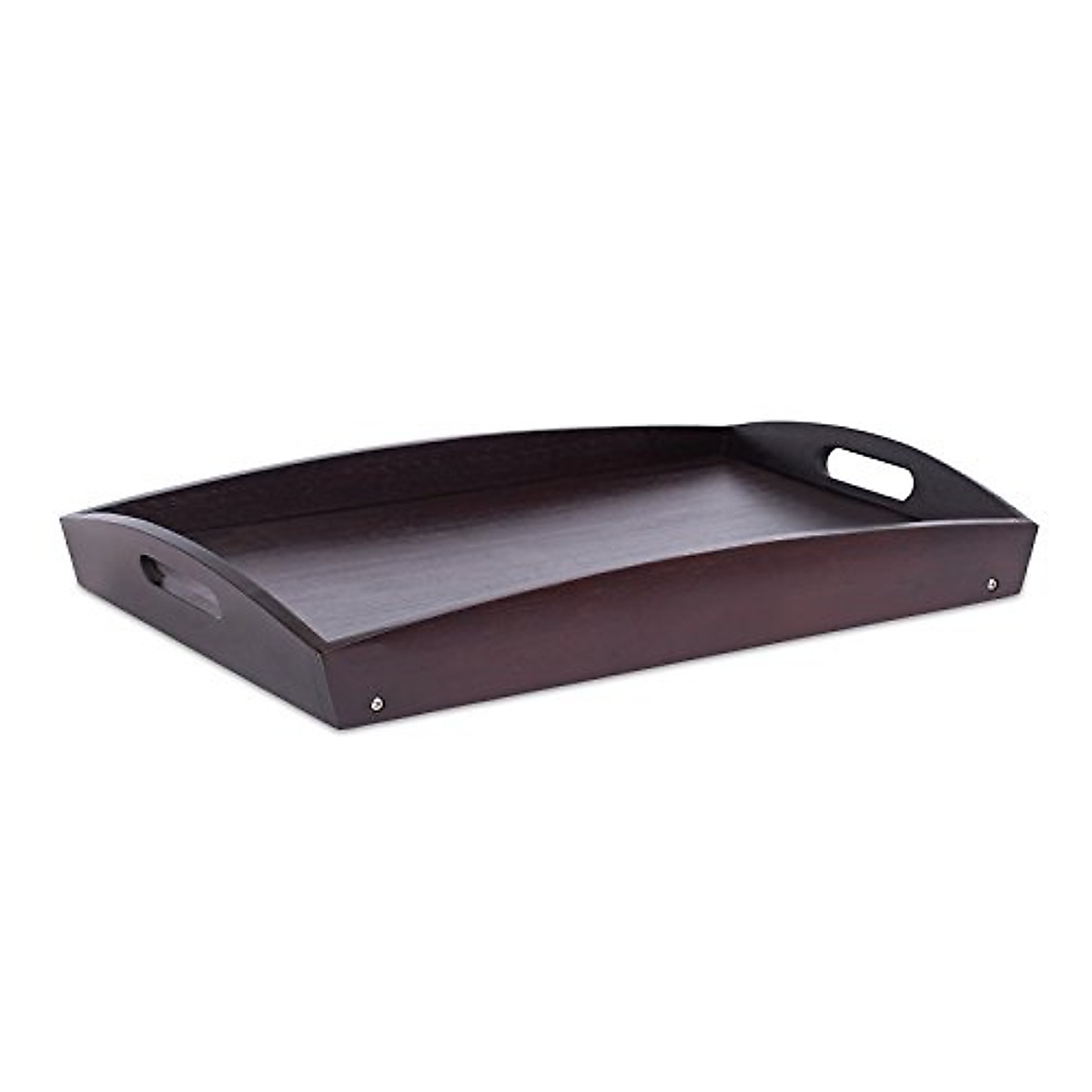BirdRock Home Bamboo Bed Tray - Wooden Curved Sides Breakfast Serving Tray with Folding Legs - Walnut