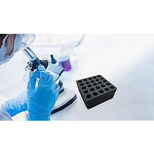 Polar Whale Test Tube Organizer Black Foam Storage Rack Stand Transport Holds 25 Tubes Fits up to 17mm Diameter Tubes