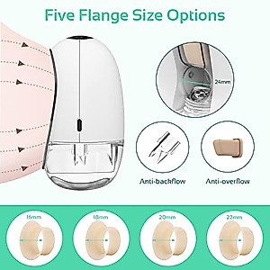 Wearable Breast Pump Hands Free, FITCONN Portable Electric Double Breast Pump with 4 Modes & 9 Levels Adjustable Painless Strong Suction Power, LCD Display, Low Noise & Memory Function, 16-24mm Flange
