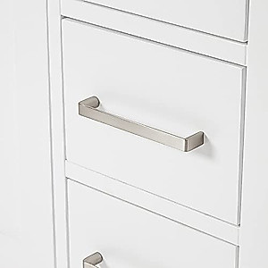 DKB Beckford Series 60" Inch Bathroom Base Cabinet in White, Double Sink Configuration, 4 Soft Closing Doors, 6 Full Extension Dovetail Drawers