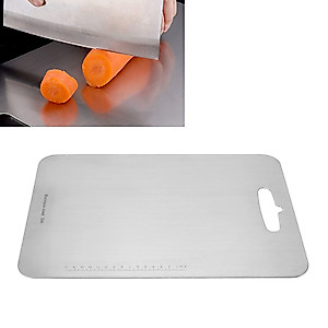 Cutting Board, 304 Stainless Steel Double Sided Cutting Chopping Boards Baking Board Heavy Duty Pastry Board for Kitchen Meat Vegetables Bread Cutting Mats(M)
