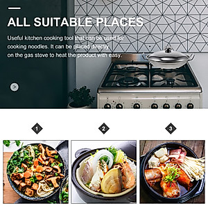 Hemoton 1 Set with Cover hob Kitchen Frying Saucepan Food Omelet pan Stewpot Skillet Metal Saucepan Anti-Spill Soup Pot with lid hot Pot Stainless Steel Dry Pot Alcohol Stove Honeycomb