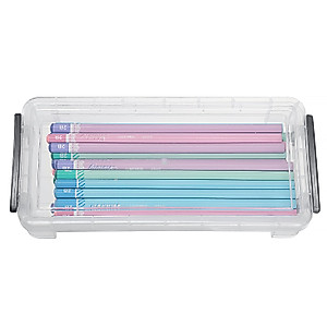 BTSKY Large Capacity Pencil Box, Office Supplies Storage Organizer Box, Brush Painting Pencils Storage Box Watercolor Pen Container Drawing Tools(6 Pack)