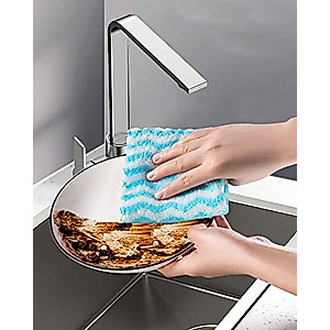 YOHOTA 12 Pack Microfiber Cleaning Cloth,10 Inch x 10 Inch,Drying & Auto Detailing,Kitchens,Bathrooms,Offices,Kitchen Towels and Dishcloths Set (Pink,Green,Blue,Purpel)