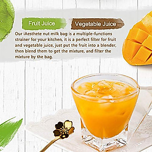 2 Pack - 80 Micron Nut Milk Bag - 12X12 Inches - Multiple Usage Reusable Food Strainer, Cold Brew Coffee Bag, Food Grade Nylon Mesh, BPA-Free, Cheesecloth Bag, Yogurt Strainer, Juice Filter