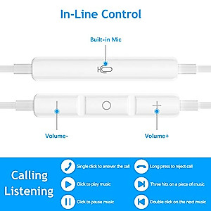 USB C Headphones for Galaxy A54 A53 A35, ACAGET USB C Earphones with Microphone Android Wired Earbuds DAC Noise Canceling Headset for Samsung S23 S22 S21 Plus S20 FE Oneplus 11 9 10 Pro Pixel 7 Pro 6A