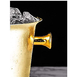 Champagne Bucket with Carry Handles Gold Plated Stainless Steel Ice Bucket for Parties