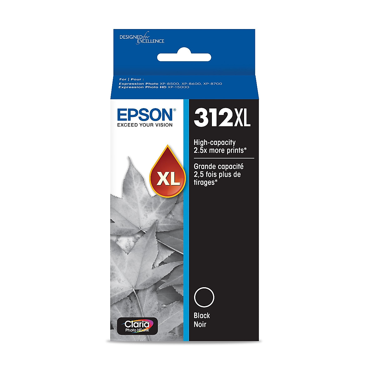EPSON T312 Claria Photo HD -Ink High Capacity Photo Black -Cartridge (T312XL120-S) for select Epson Expression Photo Printers