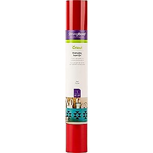 Cricut Everyday Iron On - 12” x 2ft - HTV Vinyl for T-Shirts - StrongBond Guarantee, Outlast 50+ Washes, Use with Cricut Explore Air 2/Maker, Red