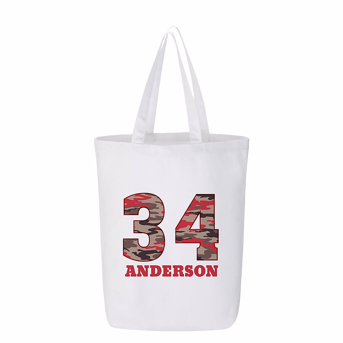 Let's Make Memories Personalized Their Own Name Tote Bag - Red Camo - Unique Sports Bag - Customized Tote Bags for Park, Pool & Beach - 4 Designs