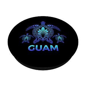Vintage Guam Ocean Blue Sea Turtle Souvenirs PopSockets Swappable PopGrip