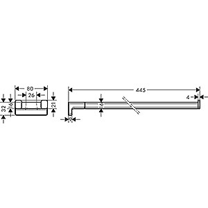 Hansgrohe -Towel Holder Twin-Handle 3-inch Holder in Chrome, 41770000