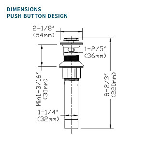 ERRTT Pop-Up Drain Stainless Steel with Overflow Anti-Clogging for Vessel Sink Lavatory Vanity Sink Drain with Strainer Basket, Brushed Nickel