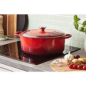Le Creuset Enameled Cast Iron Signature Oval Dutch Oven, 9.5 qt., Cerise