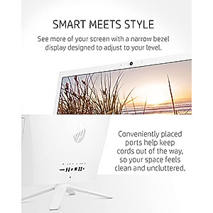 HP 21 All-in-One PC, AMD 3020e Processor, 4 GB RAM, 128 GB SSD Storage, 20.7-inch Full HD Display, Windows 10 Home in S Mode, Adjustable Screen, Privacy Camera, Dual-Array Mics (21-b1010, 2021)
