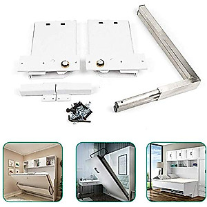 LYNICESHOP Bed Hardware Kit, Horizontal Wall Bed Springs Mechanism Hardware Heavy Duty Bed Support Hardware DIY Kit for Horizontal Wall Mount, DIY Capacity Bed Hardware Kit (Small Size Bed)