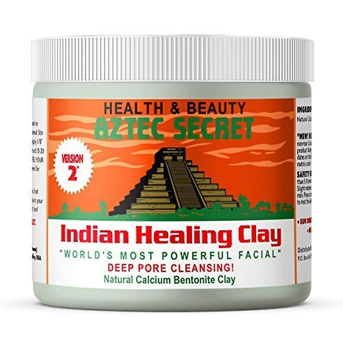 Aztec Secret– Indian Healing Clay 1 lb – Deep Pore Cleansing Facial & Body Mask – The Original 100% Natural Calcium Bentonite Clay – New Version 2