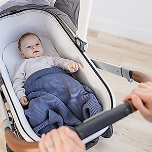 Natemia Knitted Baby Receiving Blanket, Ultra Soft Organic Cotton 30”x 40” Stroller and Nap Time Toddler Blanket