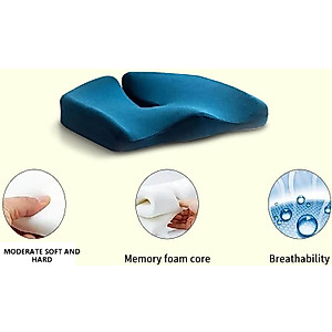 Libiyi Seat Comfort Pro, Libiyi Non-Slip Comfort Cushion Pad, Breathable Memory Foam Seat Cushion, Lumbar Support Pillow, Seat Cushion Pillow Office Chair for relieve Hip and Back Pain (Gray, A)