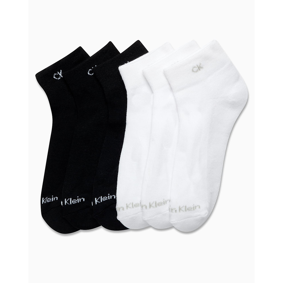 Calvin Klein Women's Quarter Socks - 6 Pack Cushioned Athletic Ankle Socks for Women - Women's Sports Socks (Size: 4-10), Size 4-10, Black/White