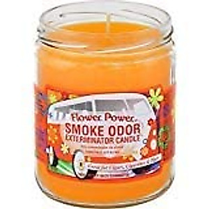 Smoke Odor Exterminator 13 oz Jar Candles Flower Power, (3) Set of Three Candles.
