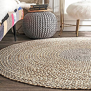 nuLOOM Draya Casual Braided Jute Area Rug, 8' Round, Grey