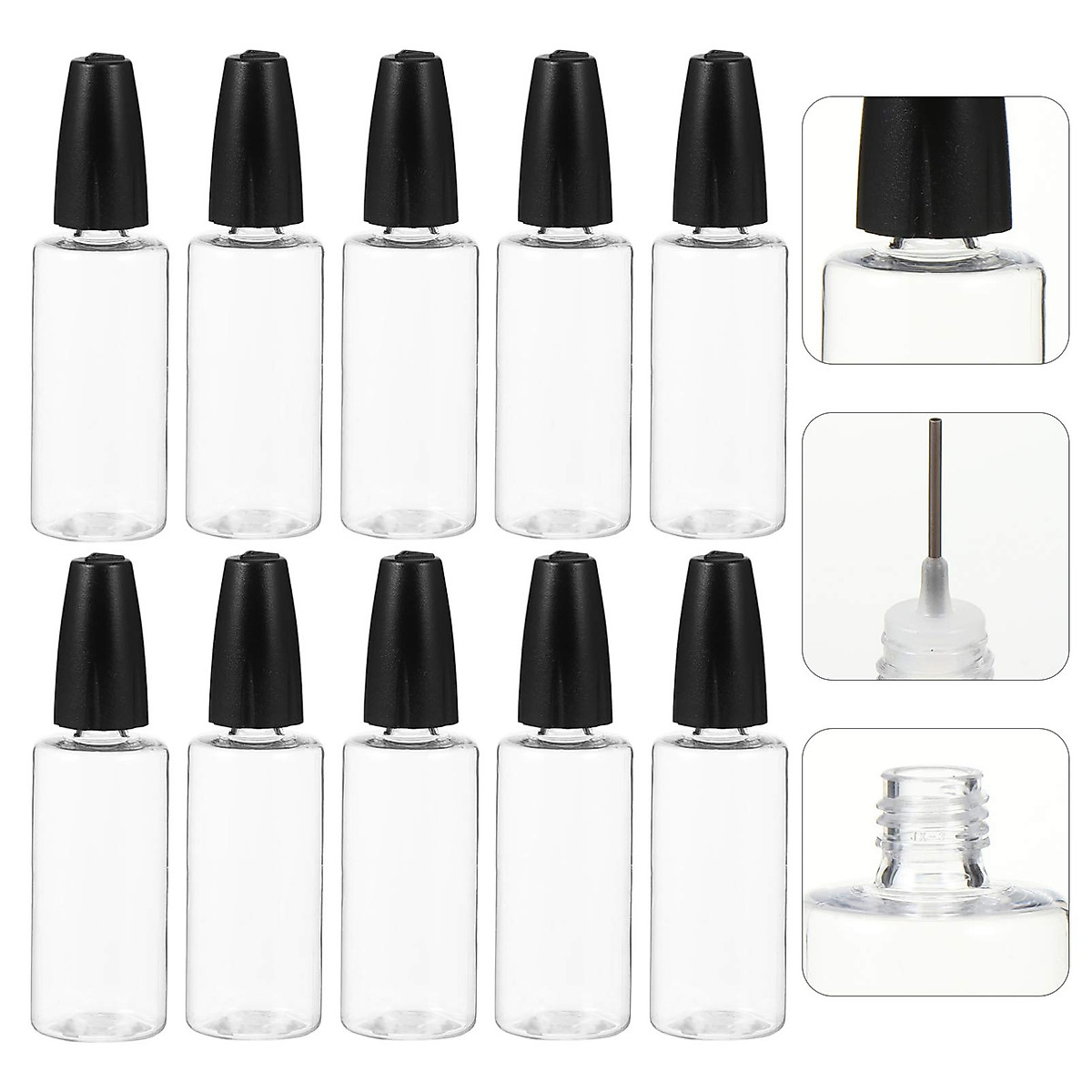 Scicalife 10pcs Needle Tip Glue Bottle Plastic Oil Bottle Steel Needle Dropper Bottles Precision Tip Applicator Bottles for DIY Quilling Craft Acrylic Painting