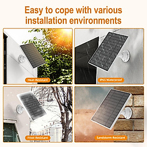 Coohchch Solar Panel Charger for Google Nest Camera Outdoor & Indoor (Battery Version), 6V 5W Output Solar Panel Fast Charge, Camera Solar Panel Charger with 360 Degree Adjustable Solar Holder