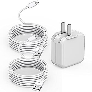 iPad Charger,Fast Apple Charger for iPhone 【Apple MFI Certified】12W Flodable Fast Charging USB Wall Charger Portable Travel Block with 2 Pack 6.6FT USB to Lightning Cable for iPad/Mini/Air/Pro,iPhone